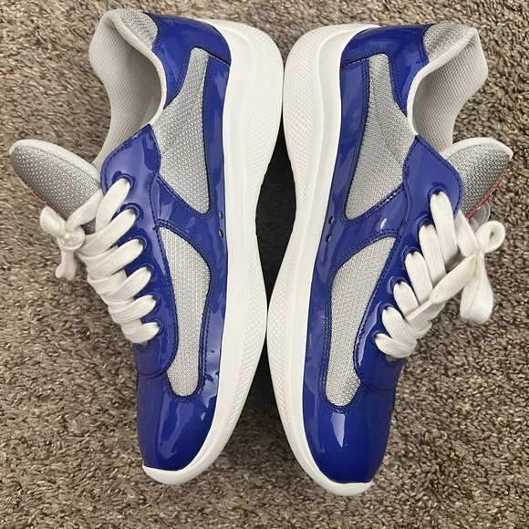 Prada | Shoes | Lobelia Violet Royal Blue Prada Lows | Poshmark